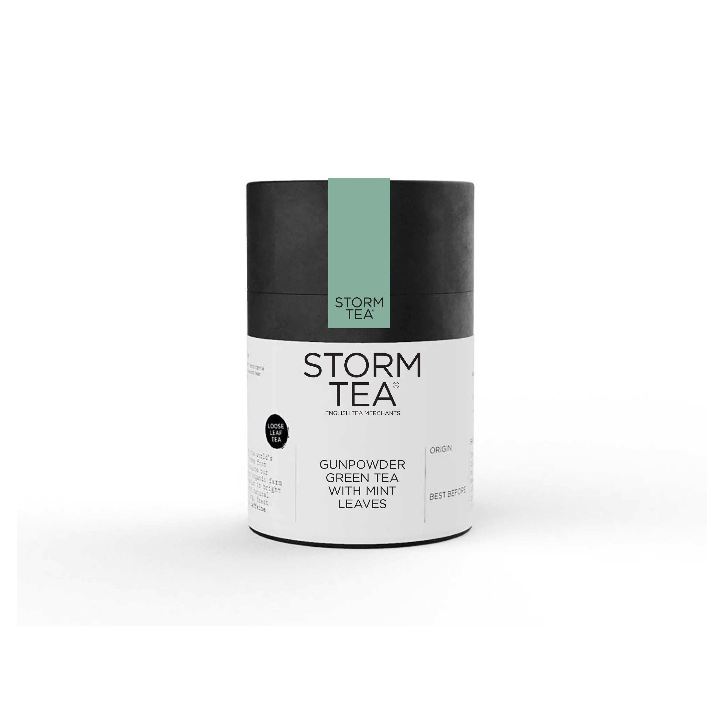 STORM TEA - GUNPOWDER GREEN TEA WITH MINT LEAVES 100g– Gold Box Coffee ...